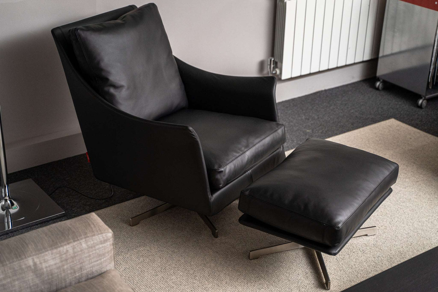 Flexform Boss Armchair with Footstool – Stephen Neall Interiors Shop