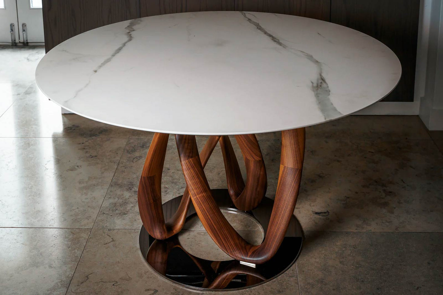 Porada Infiniti Round Table Rock Top – Stephen Neall Interiors Shop